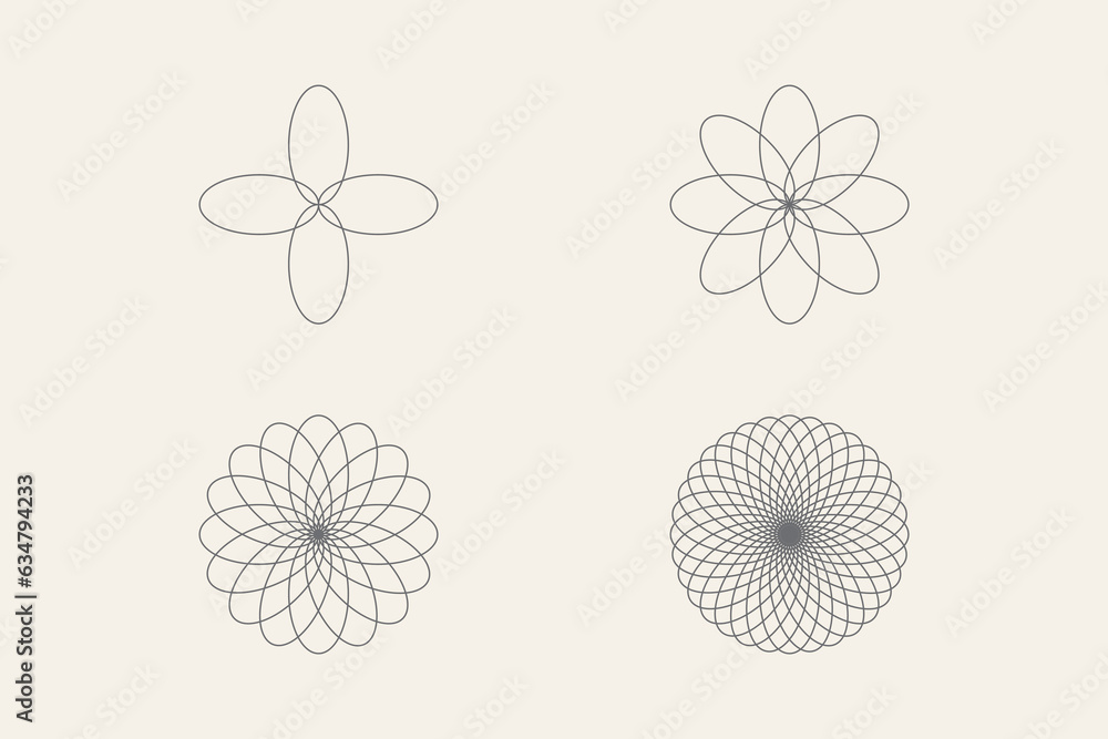 line art Minimalistic silhouette circle icon. classic geometric ...