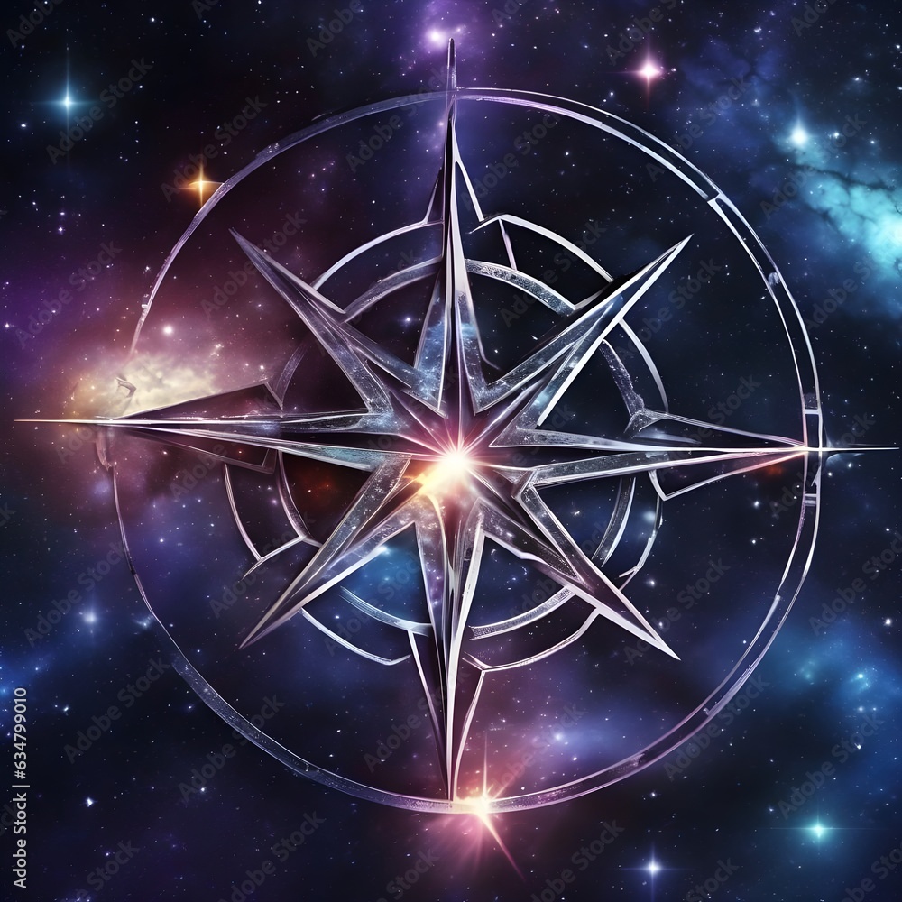 Abstract 8 5 6 9 10 12 pointed fractal cosmic sun in glowing cosmic ...