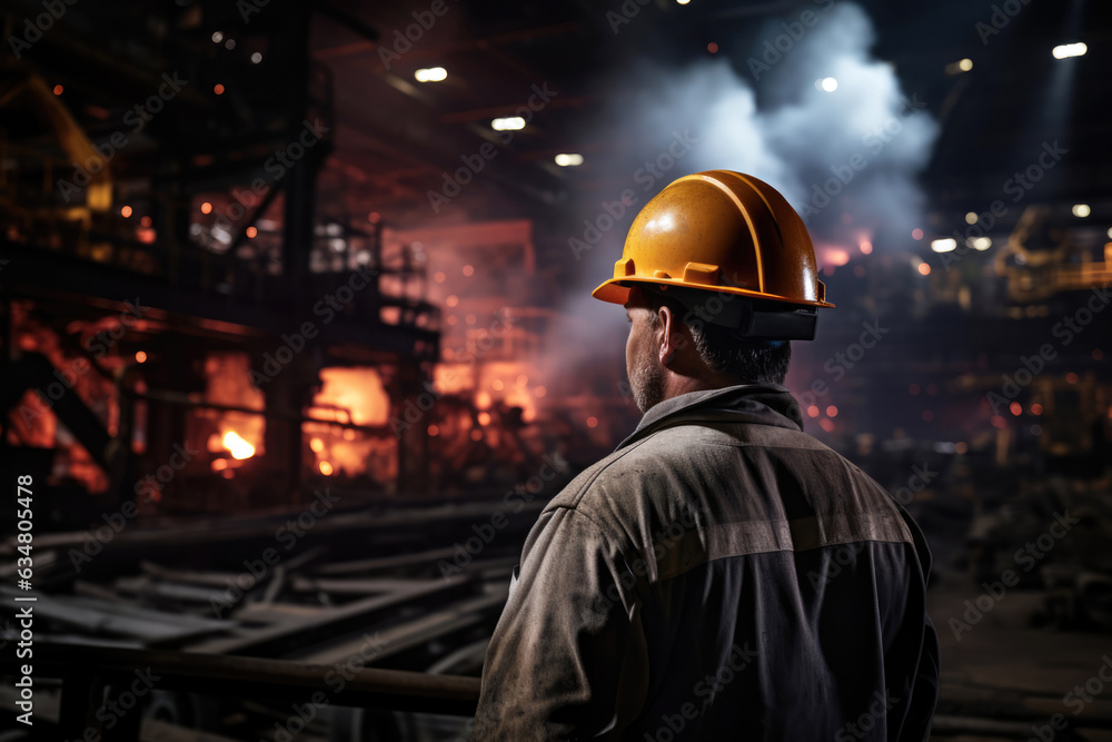 Worker In The Background Steel Mill. Steel Mill Working Conditions ...