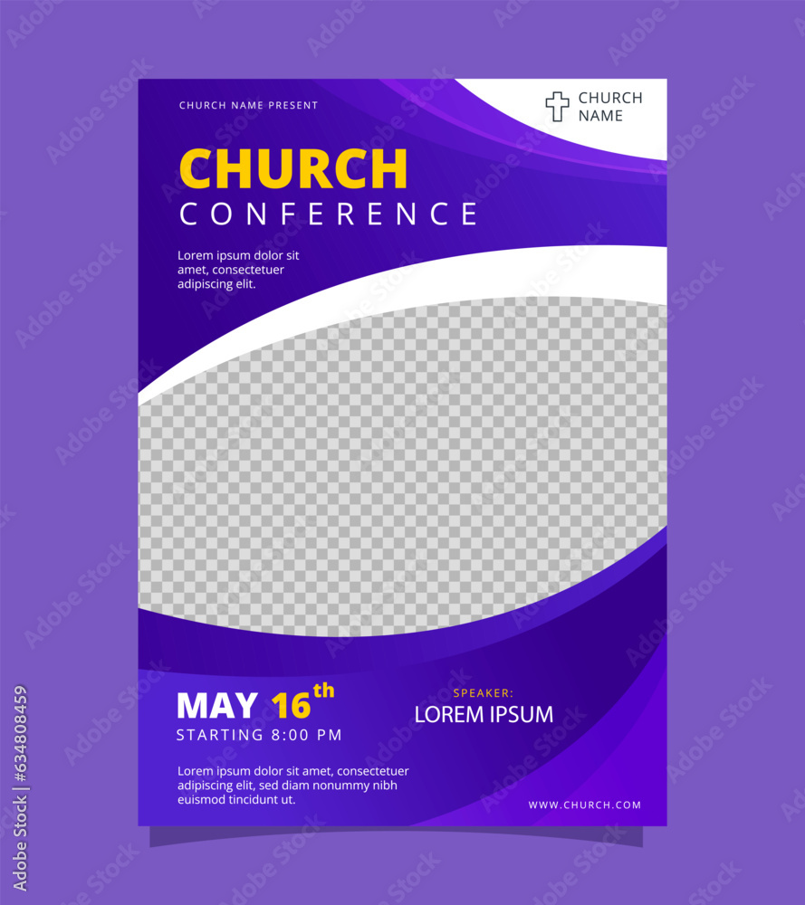 Christian church conference flyer design template, Christian Event ...