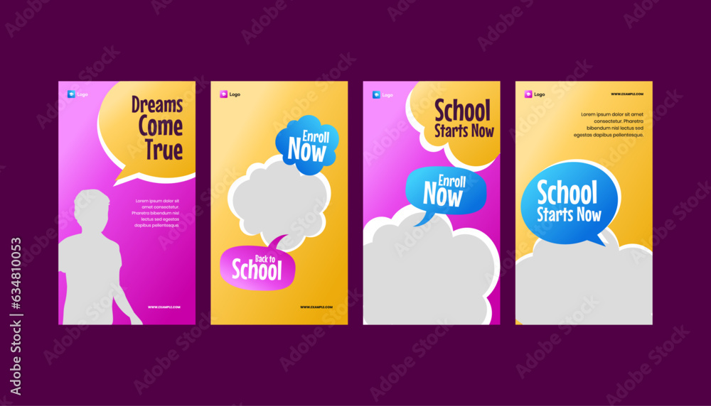 School Education promotion collection with vertical standee roll up ...