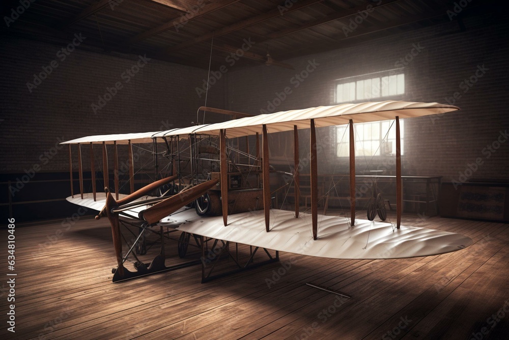 Illustration of the pioneering Wright brothers' testing of the first ...