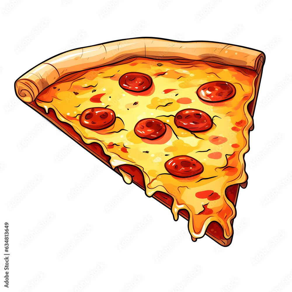 cartoon pizza slice clipart, transparent background Stock Illustration ...