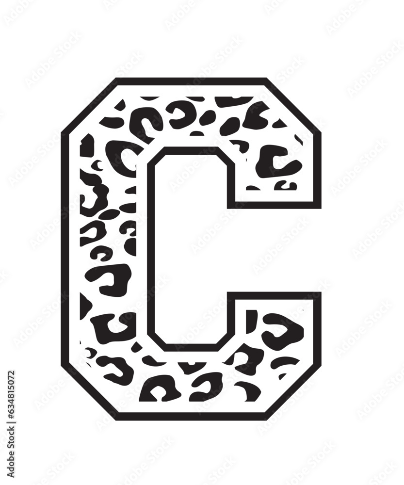 Vetor de Leopard Print Alphabet svg, Leopard Pattern Alphabet SVG ...