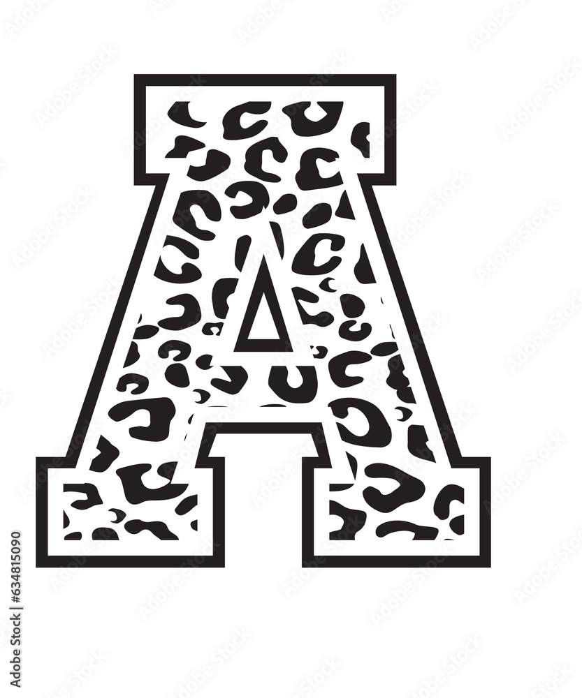 Leopard Print Alphabet svg, Leopard Pattern Alphabet SVG Bundle ...