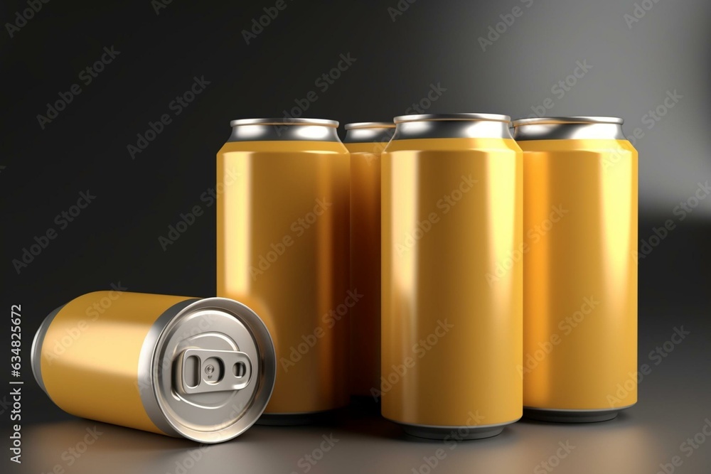 Mockup of a non-branded six-pack beer can holder in various angles ...