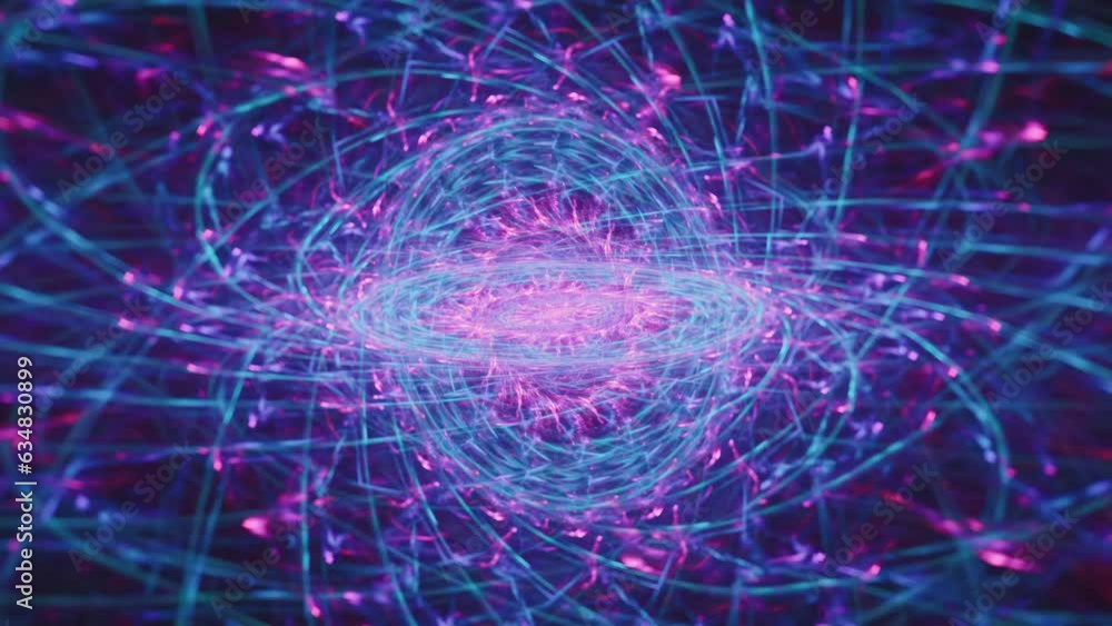 Center of the galaxy sound waves visualized, vibrant colorful ...