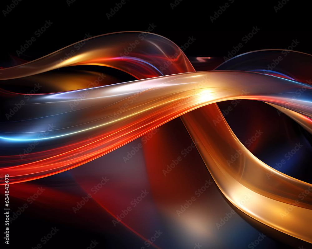 Abstract ribbons, desktop wallpaper, tech background, generated by ai ...