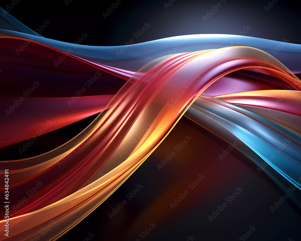 Abstract ribbons, desktop wallpaper, tech background, generated by ai ...