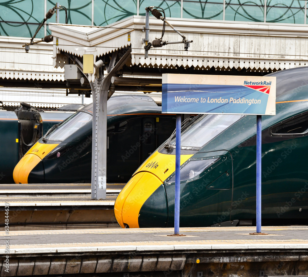 London, England, UK - 28 June 2023: High speed trains operated by Great ...