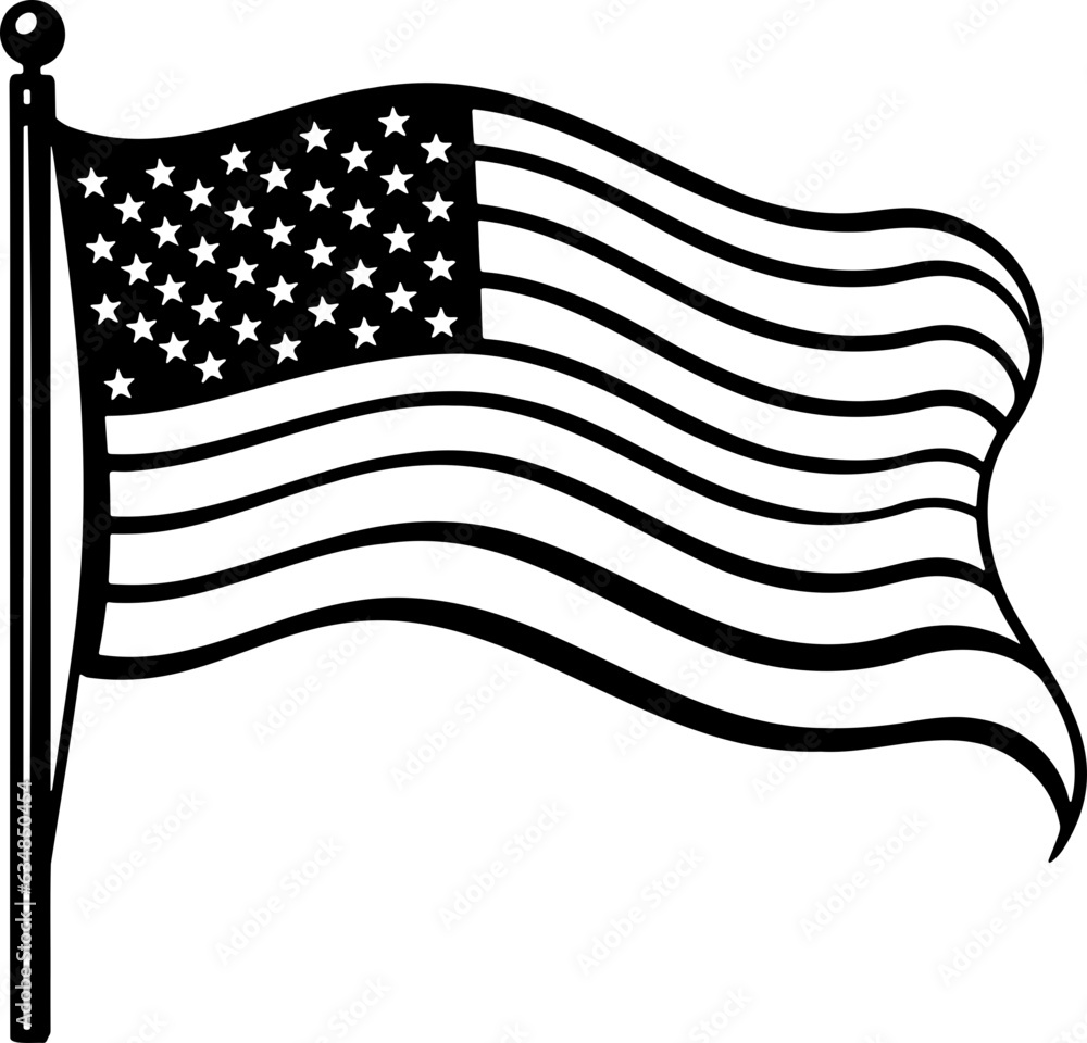 Stockvector USA flag, Basic simple Minimalist vector SVG logo graphic ...