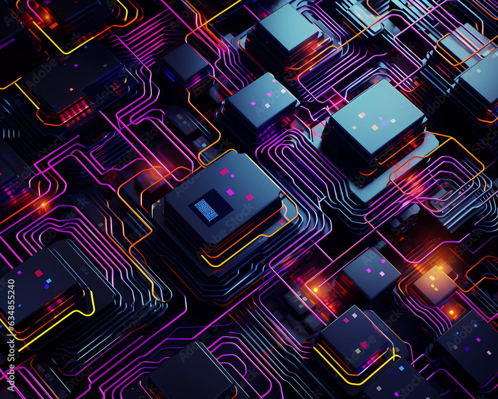abstract wallpaper 90s tech background neural network in synth wave ...