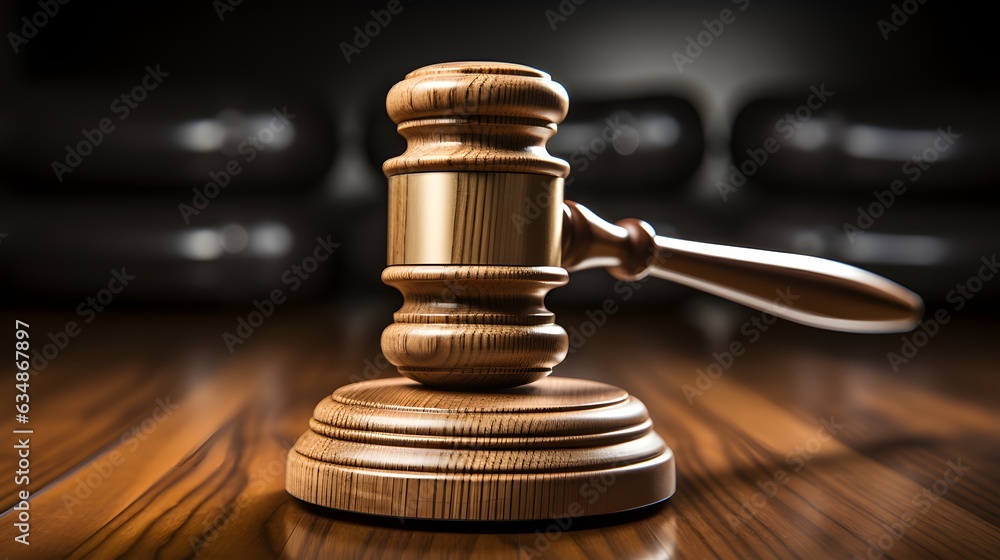 Judge gavel, law scales on black background. Law concept of Judiciary ...