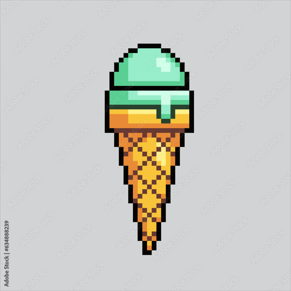 Pixel art illustration Ice Cream. Pixelated Ice Cream. Ice Cream ...