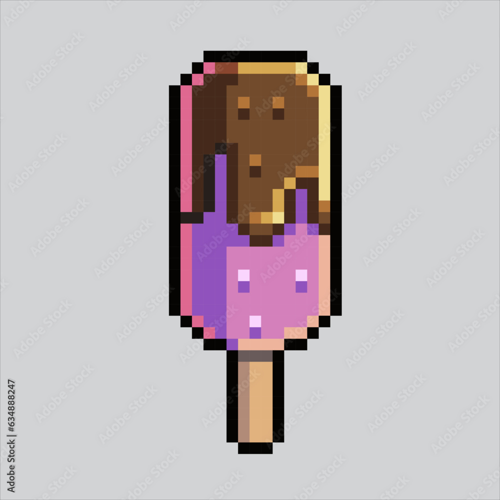 Vecteur Stock Pixel art illustration Ice Cream. Pixelated Ice Cream ...