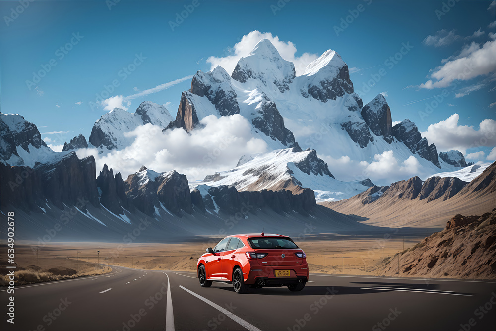 Road Trip - Car, Map, Highway, Landscape, Scenic Route, Stopover Stock ...