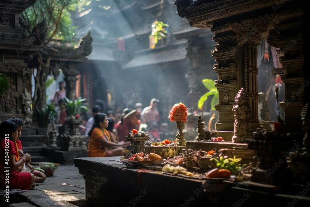 Sacred Balinese Sanctum: Hyper-Real Temple during Spiritual Ceremony ...