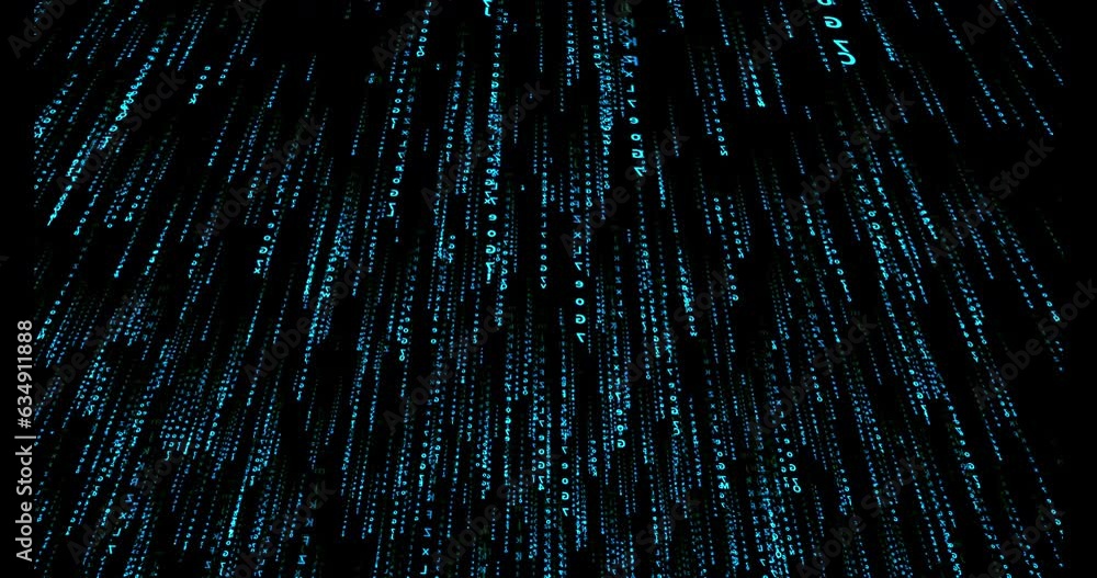 Code and alphabet flow through technology space. Big Data ...