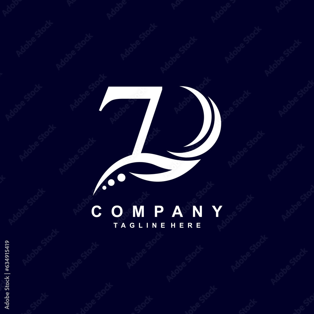 luxury white number 7 logo design with leaves, pretty swoosh feathers ...