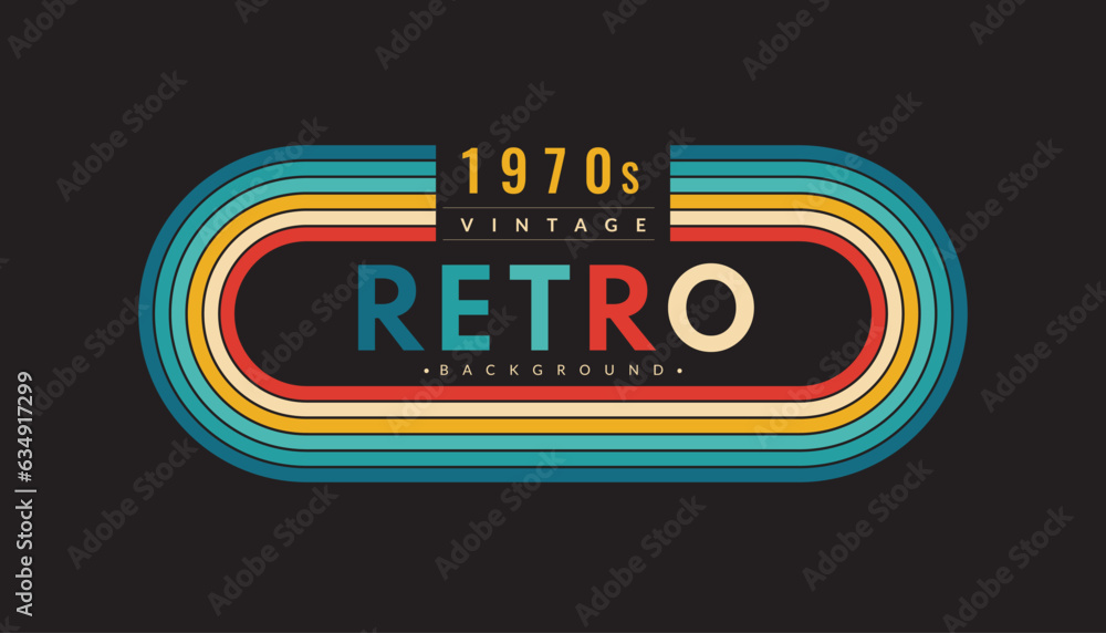 Abstract minimalist retro background with rounded stripe elements ...