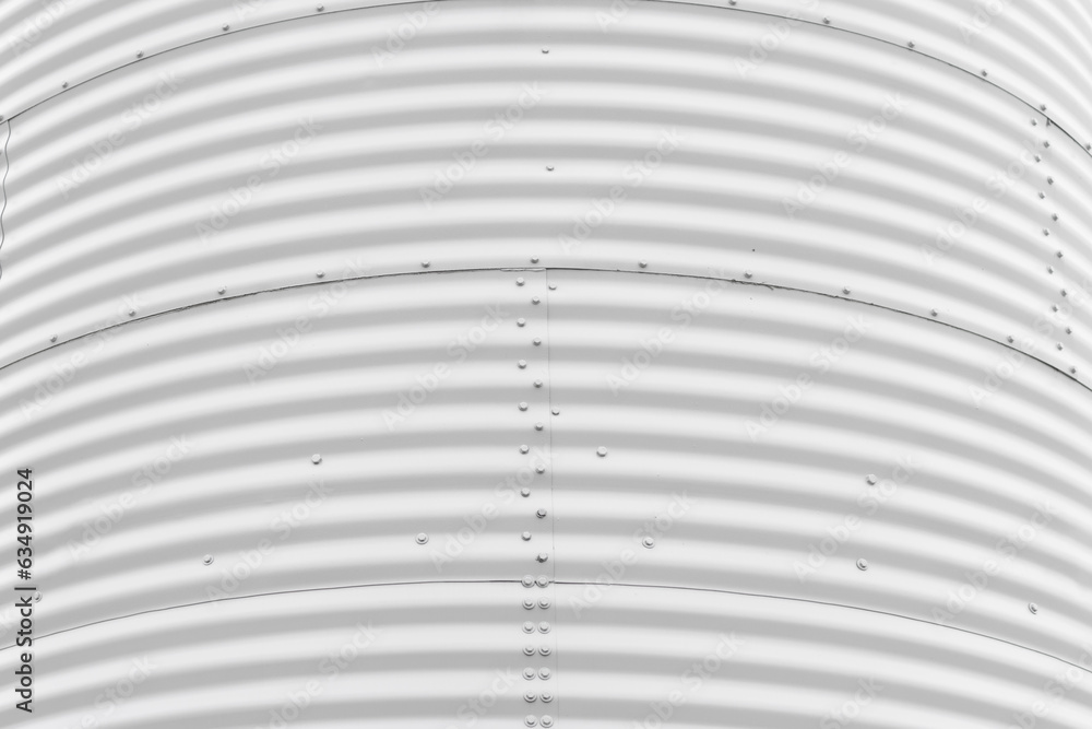 Silo Siding. Corrugated sheet metal forms the construction of an ...