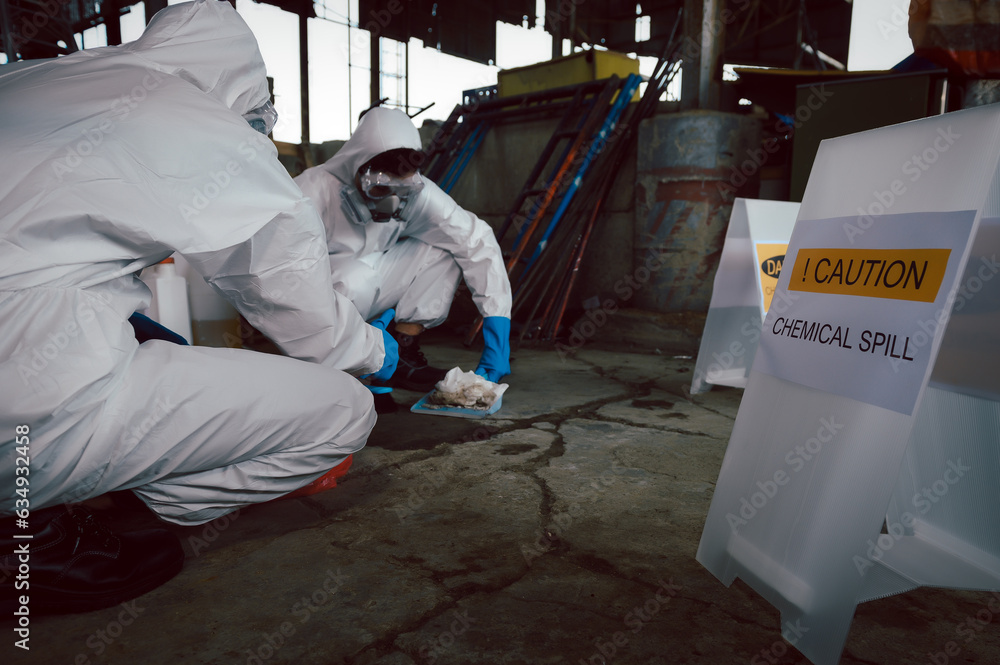 Absorb Spillage, How to Contain Chemical Spill, Part of Steps for ...