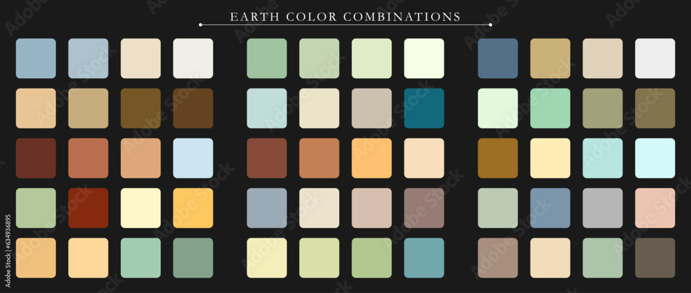 Earth palette. Trend color palette guide template. An example of a ...