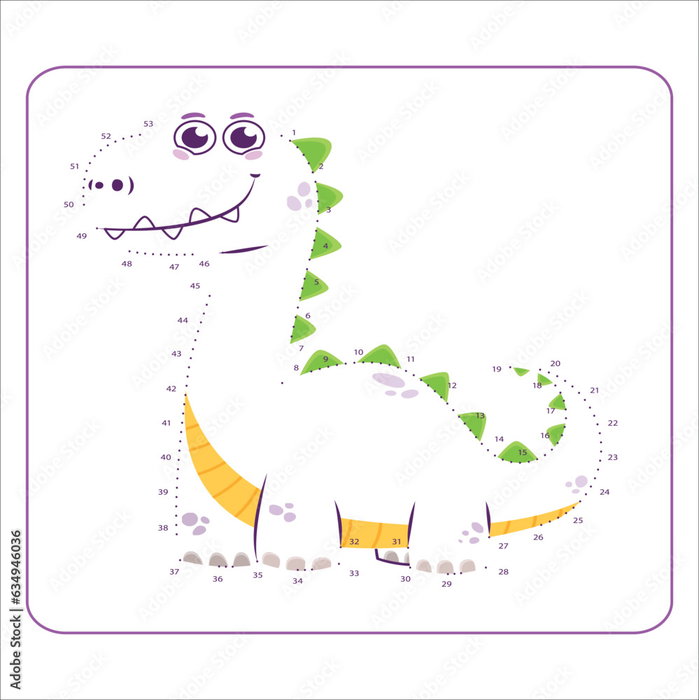 A connect or join dots to dot kids puzzle work sheet drawing of a ...