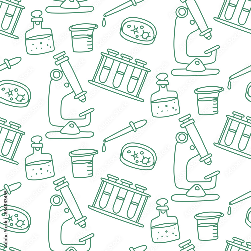 Pattern doodle science biology. Texture for biology. Back to school ...