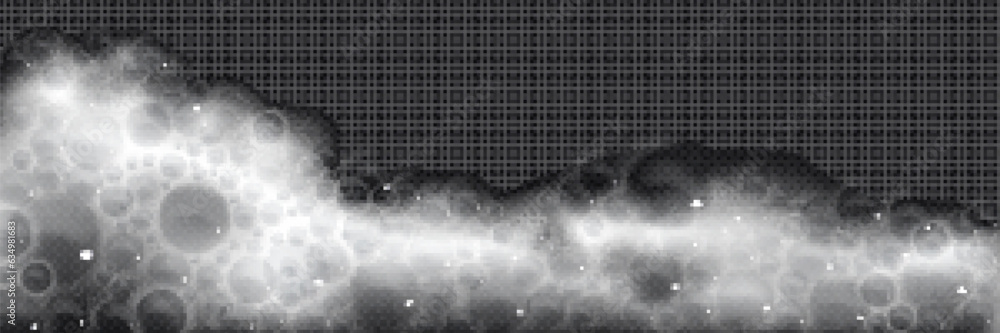 Realistic bath foam cloud on transparent background. Vector ...