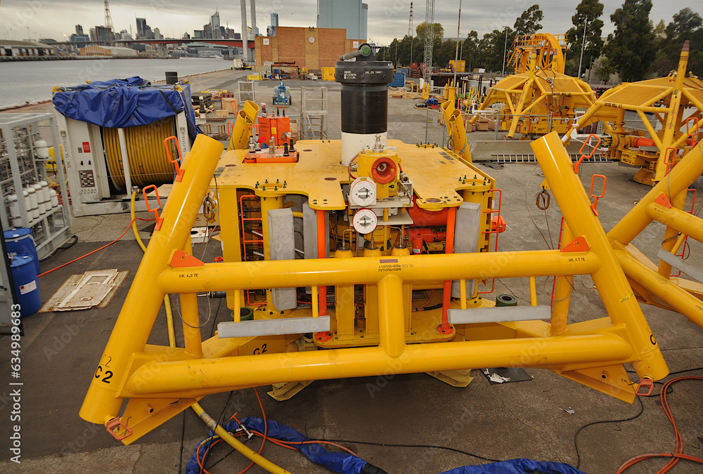 subsea equipment prior to offshore, platform drilling installation ...
