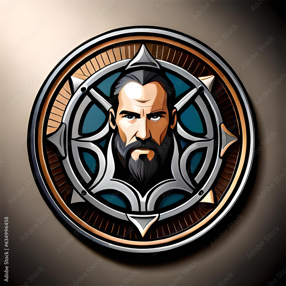 viking medieval color logo. viking medieval sign. Isolated symbol ...