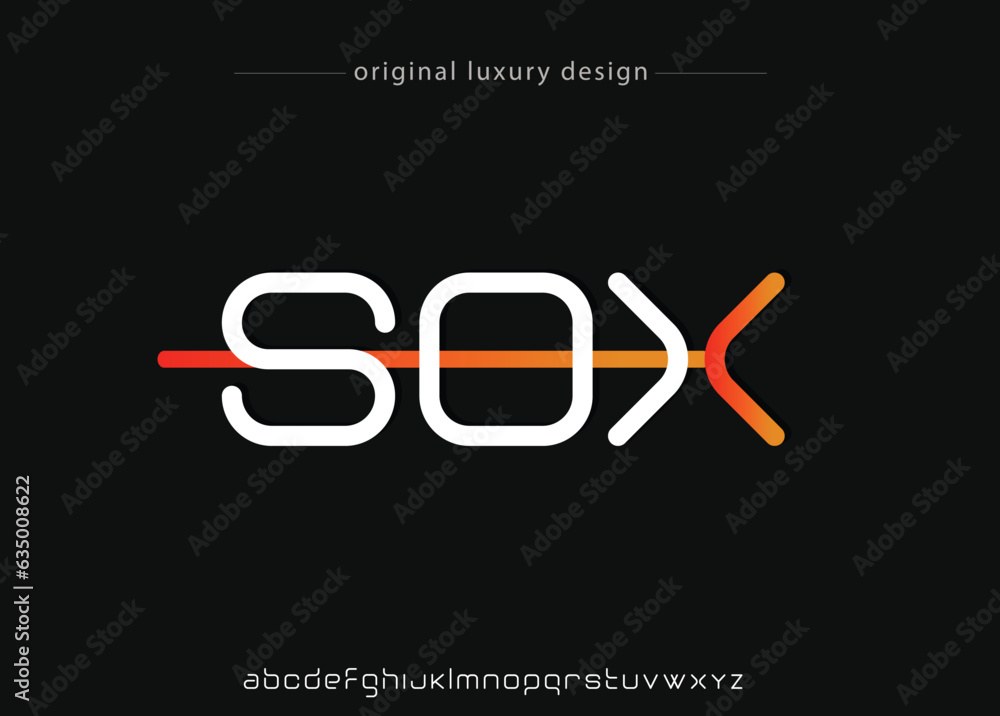 Sox calligraphy alphabet lettering font design for logo brands Stock ...