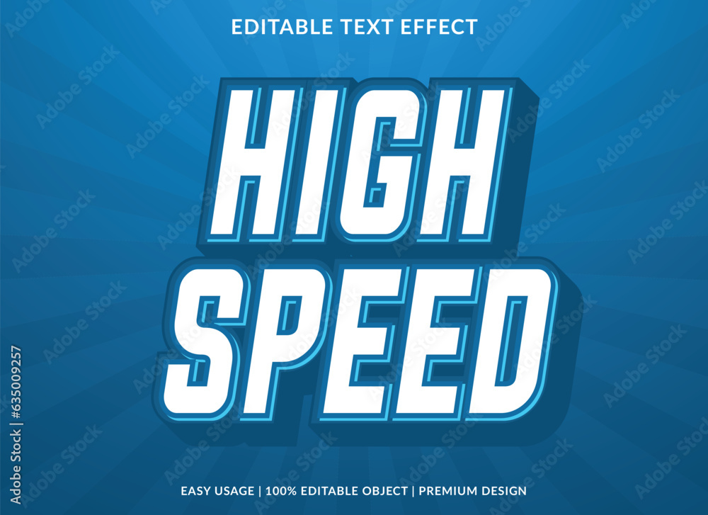 high speed text effect template with 3d bold type style and retro ...