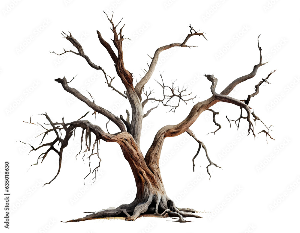 beautiful dead tree for halloween on transparent background Stock ...