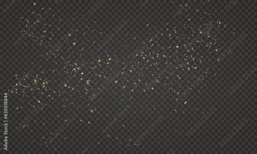 Vector Illustration of Glitter Particle Effect. Golden sparkling trail ...