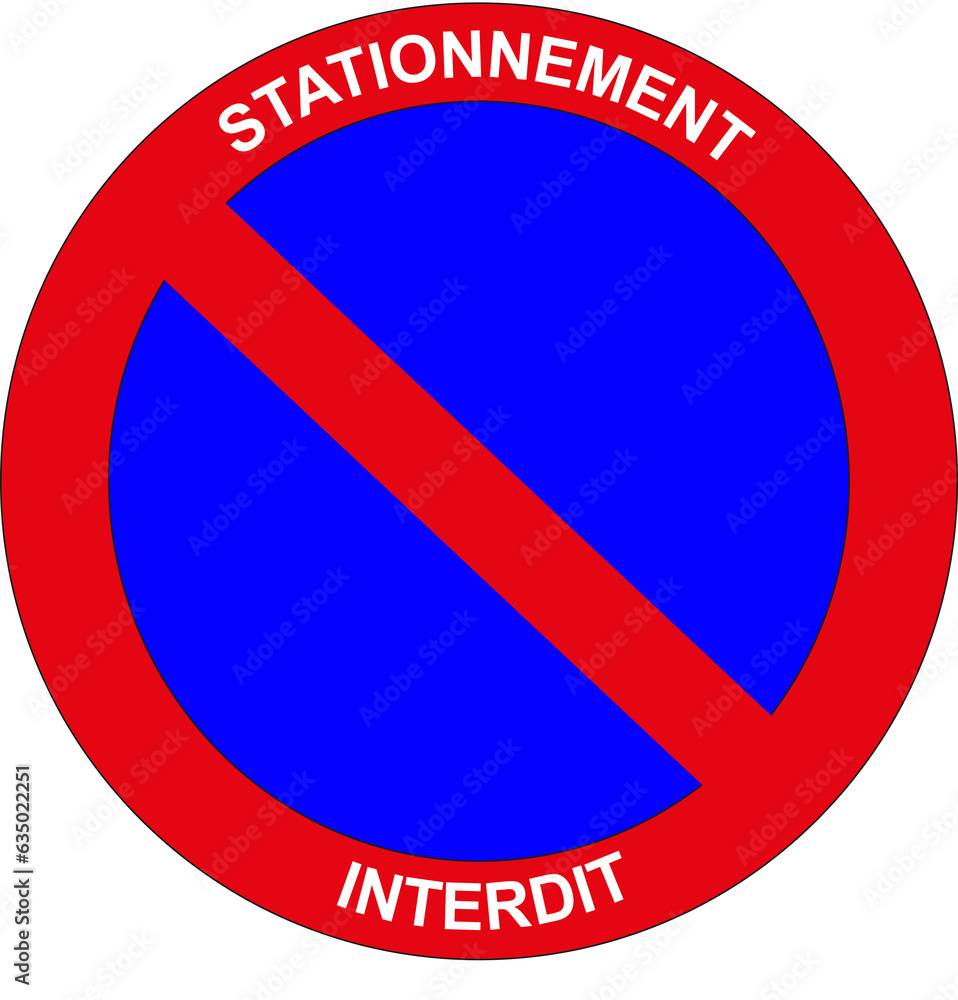 Panneau routier français: Stationnement interdit Stock Illustration ...