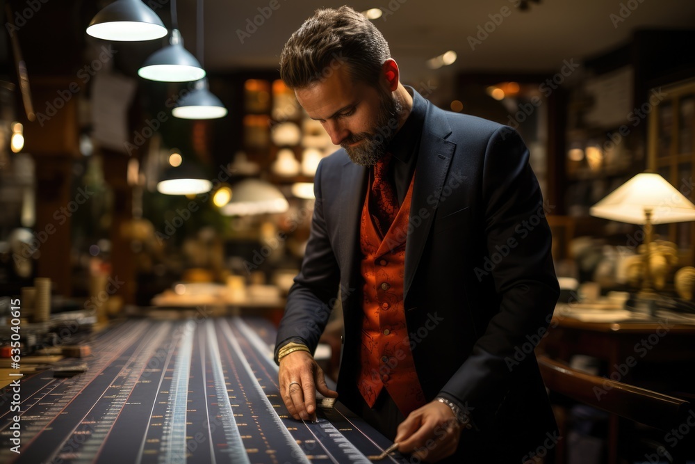 Tailor adjusting measurements with expertise - stock photography ...