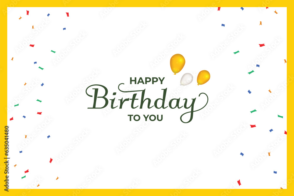 Happy birthday white background color social media card poster or ...