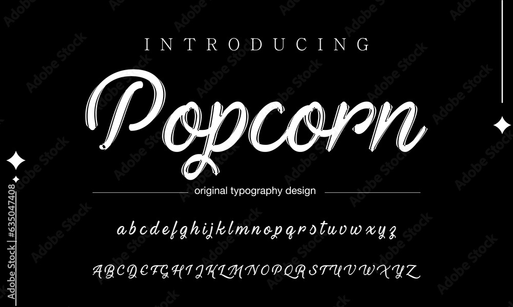Popcorn BRUSH Signature Font Calligraphy Logotype Script Brush Font ...