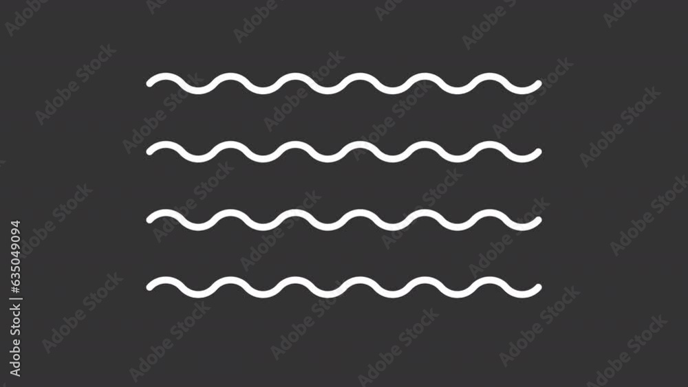 Surf zone white line animation. Waves washing on shore animated icon ...