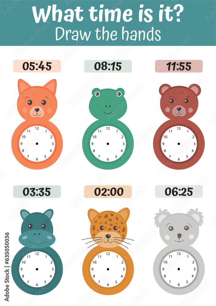 Telling time worksheet for preschool kids to identify the time. Clock ...