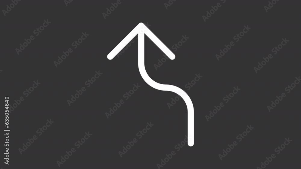 White icon animation of left reverse turn arrow, HD video with ...