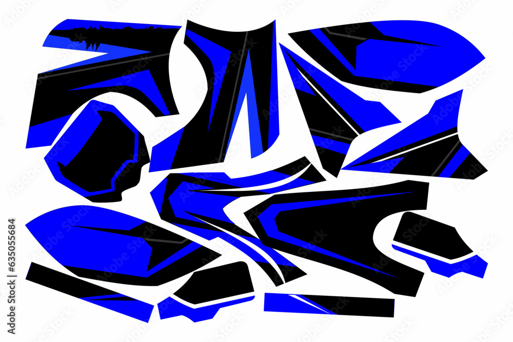 Custom illustrated vehicle stripe decal design kit for sides and top of ...