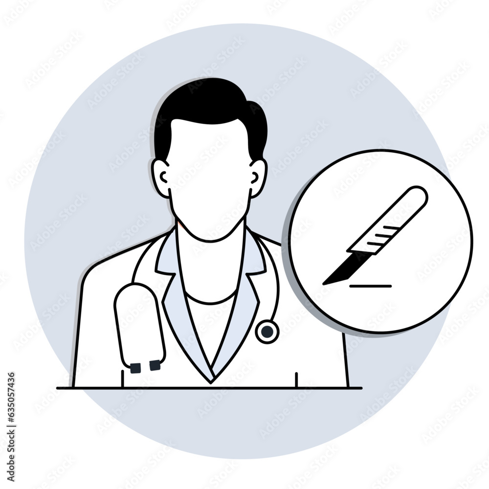 Scalpel doctor vector illustration, surgeon vector illustration. Vector ...
