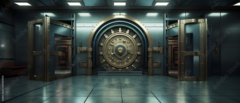 Impenetrable Bank Vault Door, grandeur of security is embodied in this ...