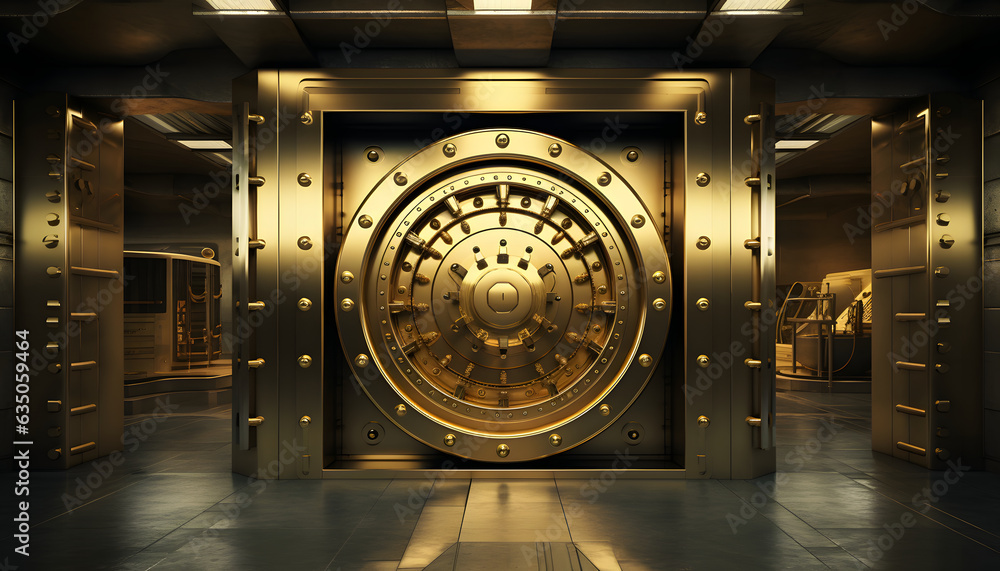 Impenetrable Bank Vault Door, grandeur of security is embodied in this ...