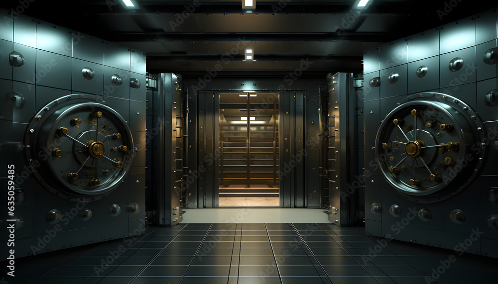 Impenetrable Bank Vault Door, grandeur of security is embodied in this ...
