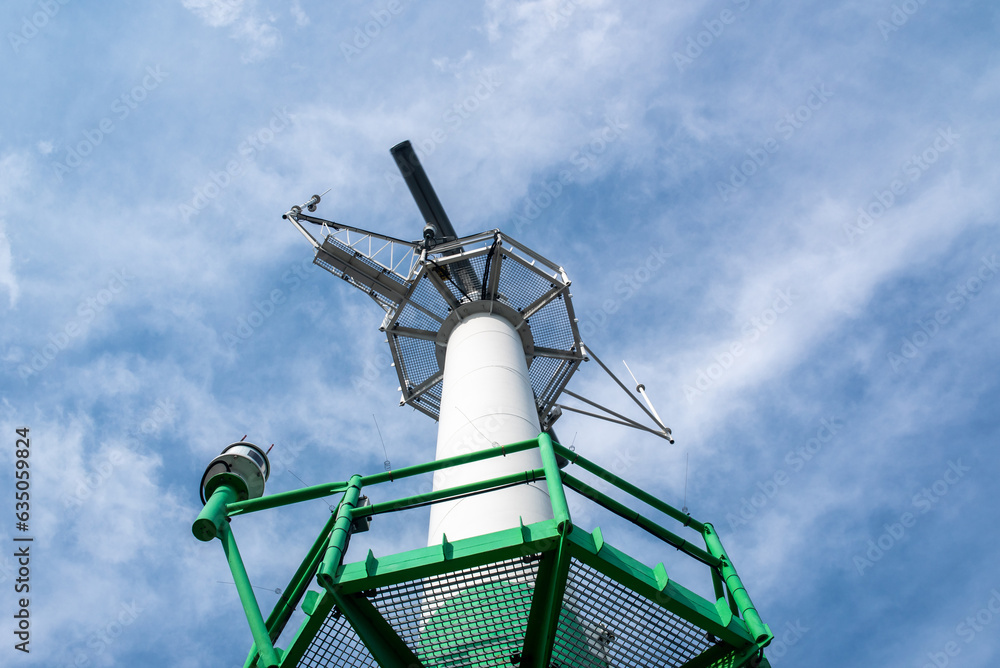 Radar installation for navigation in the port, installed at the ...