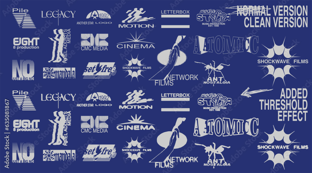 Fake logo collection, film and music production company style logo ...